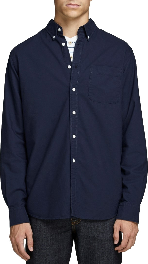 Jack & Jones Oxford Slim Fit Navy Μπλε - Skroutz.gr