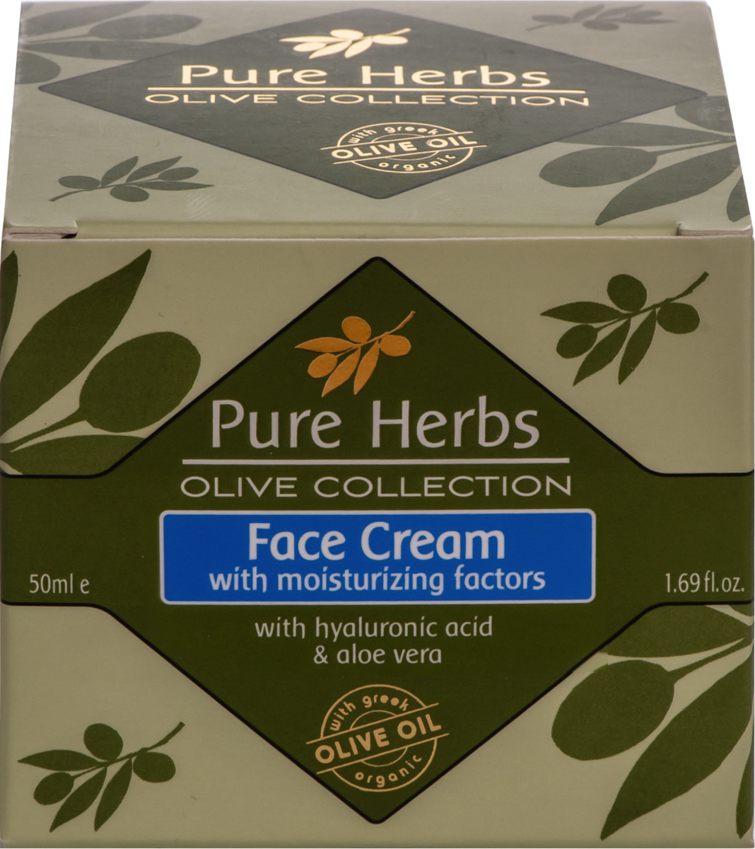 Pure Herbs Olive Collection Ενυδατική Κρέμα Προσώπου με Υαλουρονικό Οξύ ...