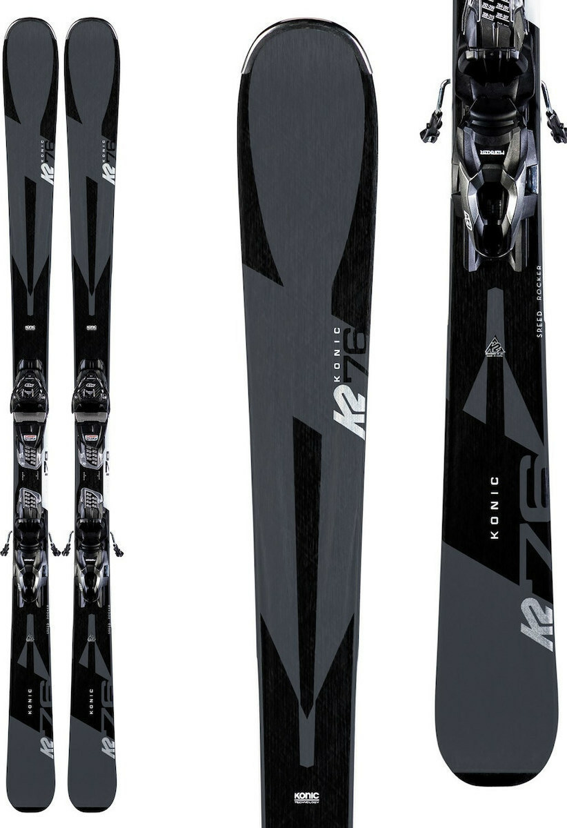 K2 Konic 76 Ανδρικά Πέδιλα Σκι σε Γκρι Χρώμα με Δέστρες M3 10 Compact ...