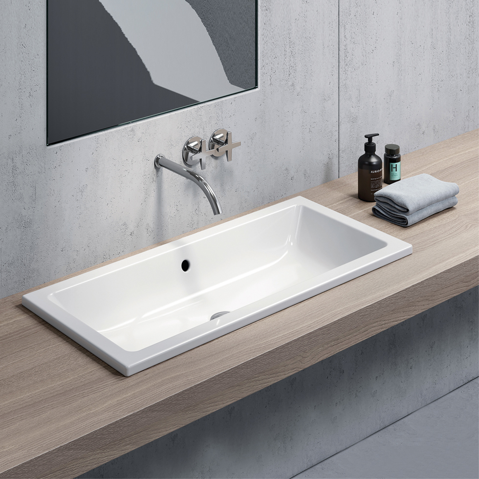 GSI Kube 8954 Ένθετος Νιπτήρας Πορσελάνης 80x37cm Λευκός | Skroutz.gr