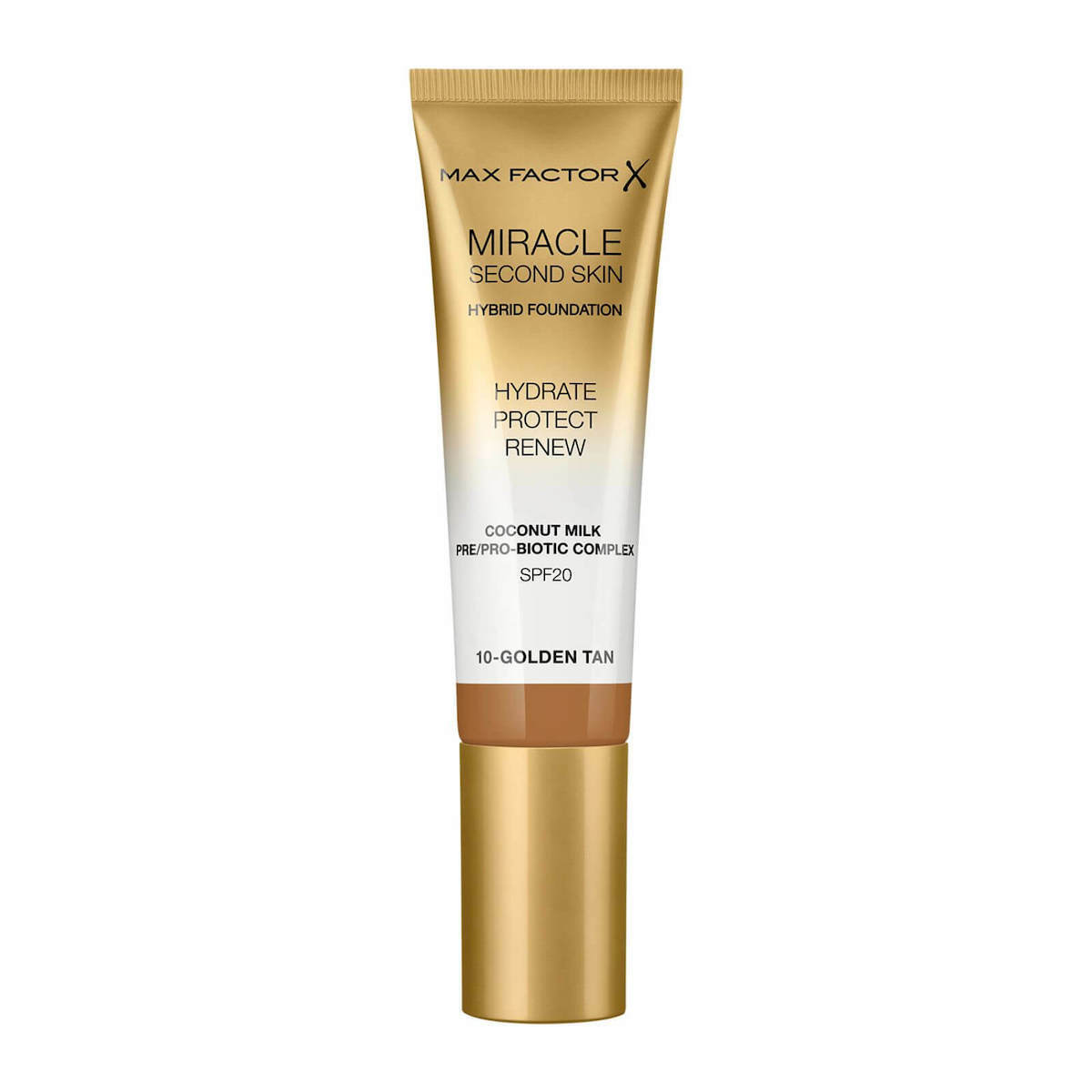 Max Factor Miracle Second Skin Flüssiges Make-up LSF20 10 Golden Tan ...