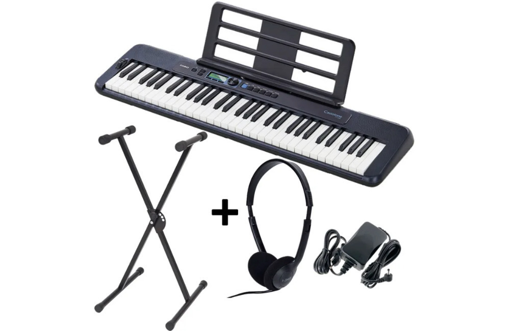 Casio Αρμόνιο CT-S300 Bundle με 61 Δυναμικά Πλήκτρα με Βάση, Ακουστικά και Αναλόγιο Μαύρο ...