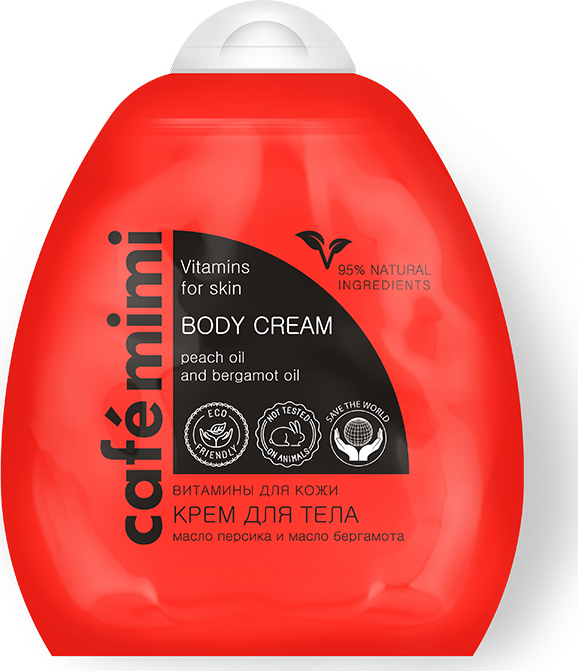 Cafe Mimi Peach Oil And Pergamot Oil Ενυδατική Κρέμα Σώματος για Όλες τις Επιδερμίδες 250ml ...