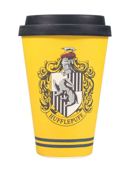 Half Moon Bay Harry Potter-Hufflepuff Κούπα Μπαμπού με Καπάκι Κίτρινη ...