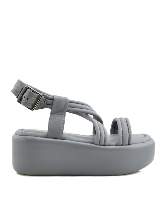 Crocs Classic Mega Crush Καλοκαιρινές Γυναικείες Πλατφόρμες Γκρι 207989 ...