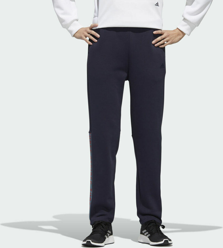 Adidas 3-Stripes Wording Sweat Παντελόνι Γυναικείας Φόρμας Navy Μπλε ...