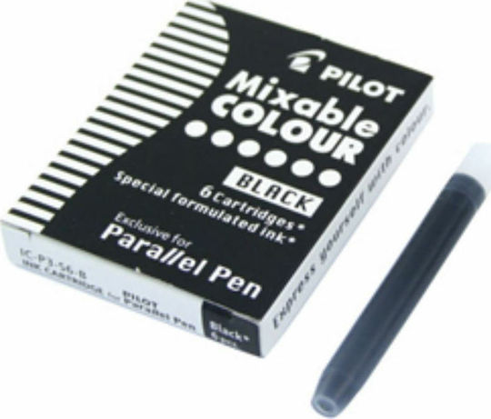 Pilot Parallel Ανταλλακτικό Μελάνι για Πένα σε Μαύρο χρώμα 6τμχ IC-P3-S6-B | Skroutz.gr