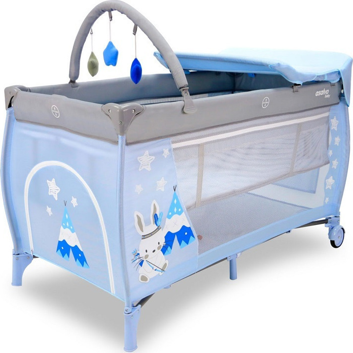 Asalvo Παρκοκρέβατο Με 2 Επίπεδα Complete Rabbit Tippi Blue | Skroutz.gr