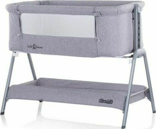 Chipolino Λίκνο Sweet Dreams Grey με Στρώμα και Πλαϊνό Άνοιγμα ...