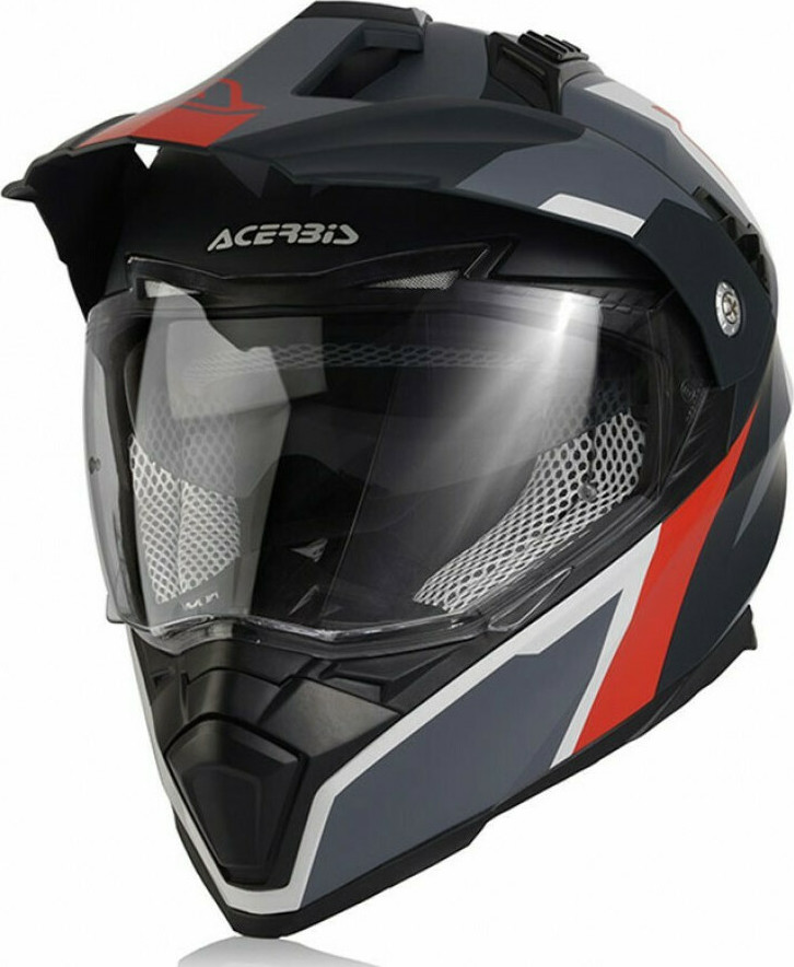 Acerbis Flip FS-606 Black/Grey/Red Κράνος Μηχανής On-Off ECE 22.05 ...