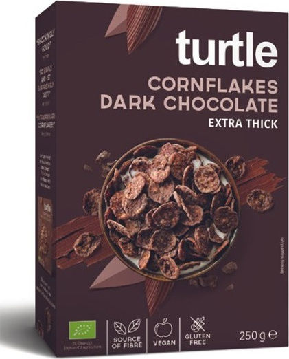 Turtle Bio Νιφάδες Καλαμποκιού Corn Flakes με Μαύρη Σοκολάτα 250gr ...