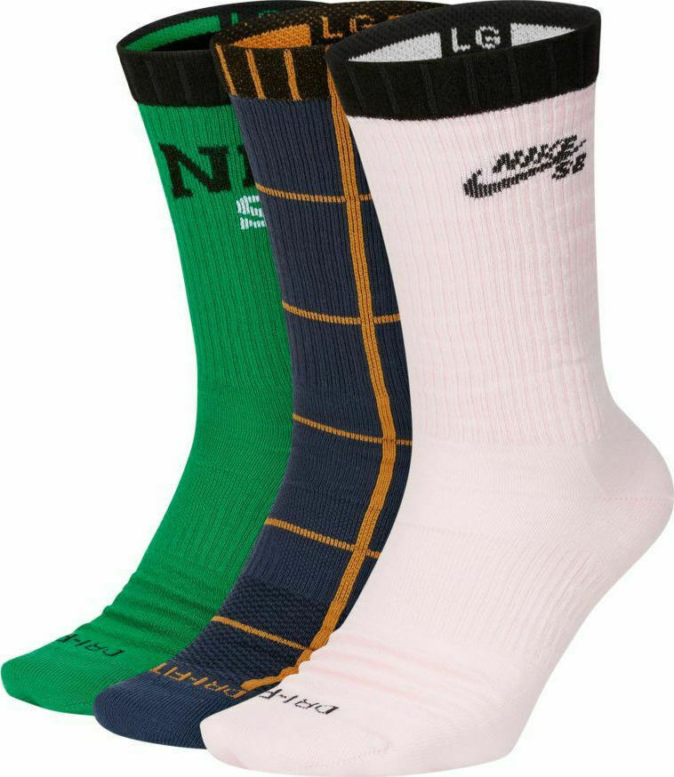 Nike SB Everyday Max CQ9360-902 Μπασκετικές Κάλτσες Πολύχρωμες 3 Ζεύγη ...
