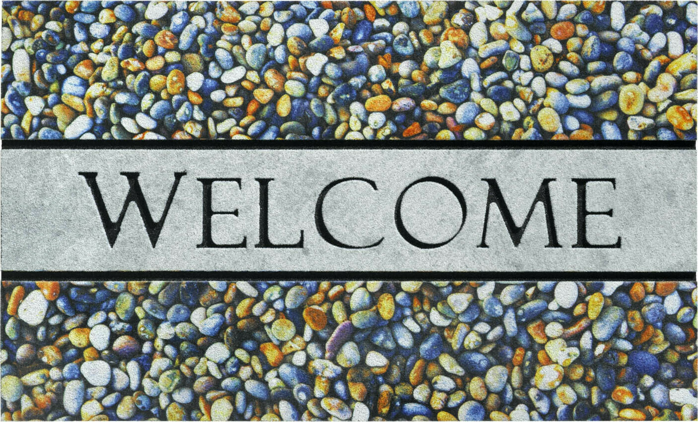 Sdim Αντιολισθητικό Πατάκι Εισόδου Ecomat 001 Welcome Pebbles 45x75εκ ...