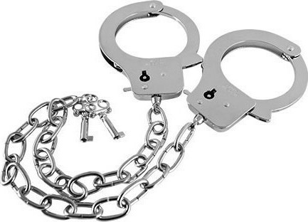 Guilty Pleasure Metal Handcuffs with Long Chain 45cm - Skroutz.gr