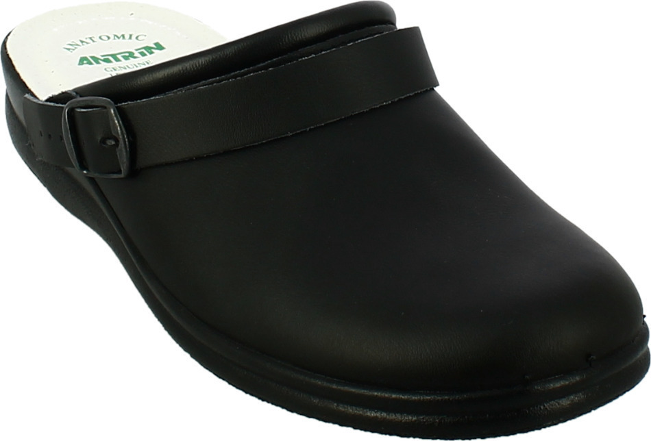 Antrin Comfort 30.8605.12 Δερμάτινα Ανατομικά Σαμπό Μαύρα | Skroutz.gr