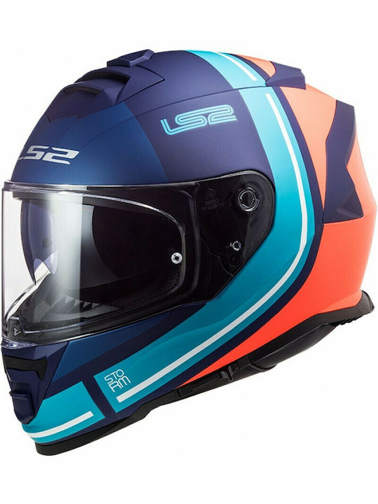 LS2 FF800 Storm Slant Mat Blue/Fluo Orange Κράνος Μηχανής Full Face ...