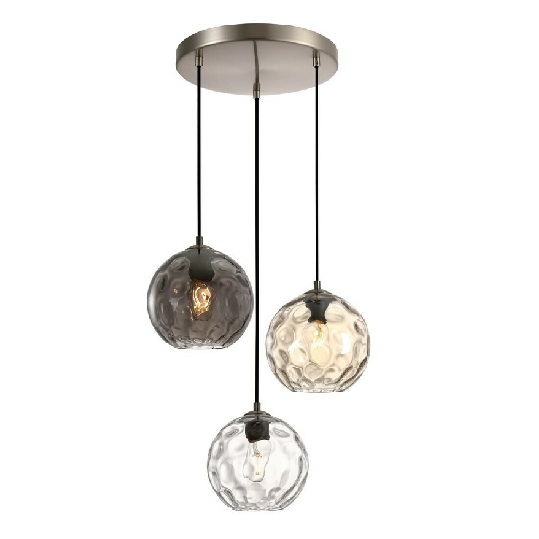 Sun Light Κρεμαστό Φωτιστικό Διάφανο με Ντουί E27 30εκ. PARLIA-3R-CR ...