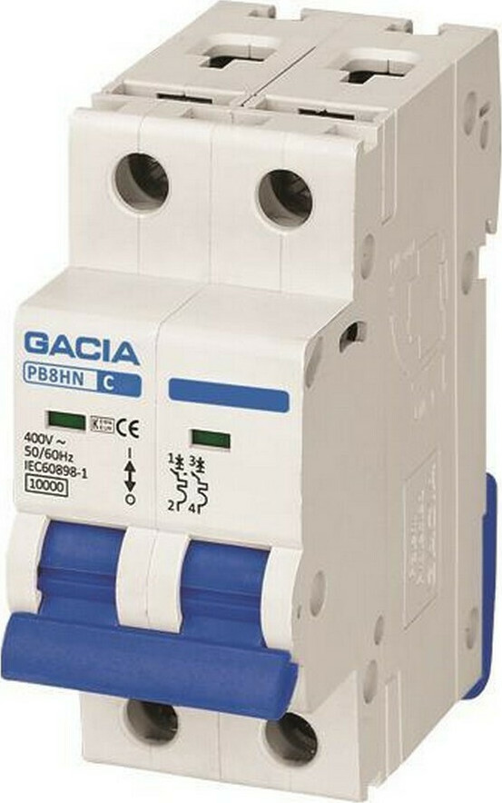 Gacia Αυτόματη Ασφάλεια 20A Διπολική Μονοπολική 10KA 500-43300 | Skroutz.gr