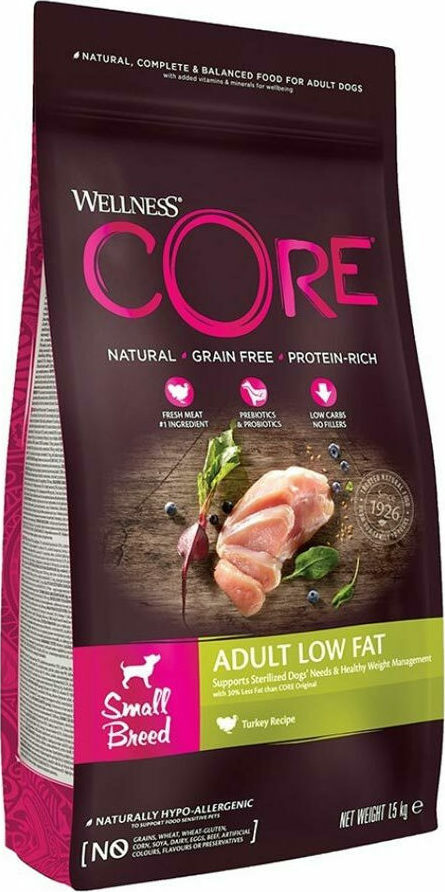 Wellness Core Grain Low Fat Adult Small 5kg Ξηρά Τροφή Διαίτης για ...