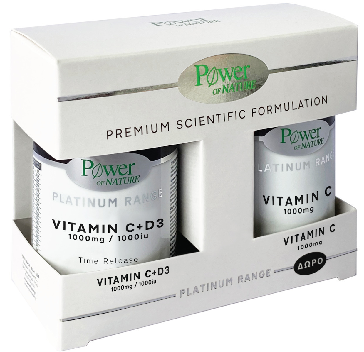 Power Of Nature Vitamin C+D3 1000mg & Vitamin C 1000mg Πολυβιταμίνη ...