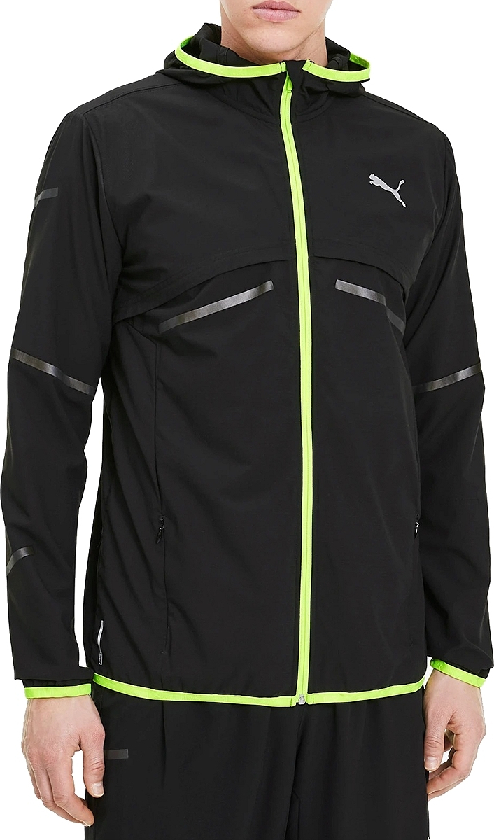 Puma Runner ID Ανδρική Ζακέτα με Φερμουάρ και Κουκούλα Μαύρη 518958-01 ...