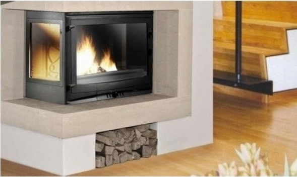 Salgueda Insert 700 Selenic E054 Ενεργειακό Τζάκι Κασέτα Ξύλου Αερόθερμο 14kW Αριστερή Γωνία με ...