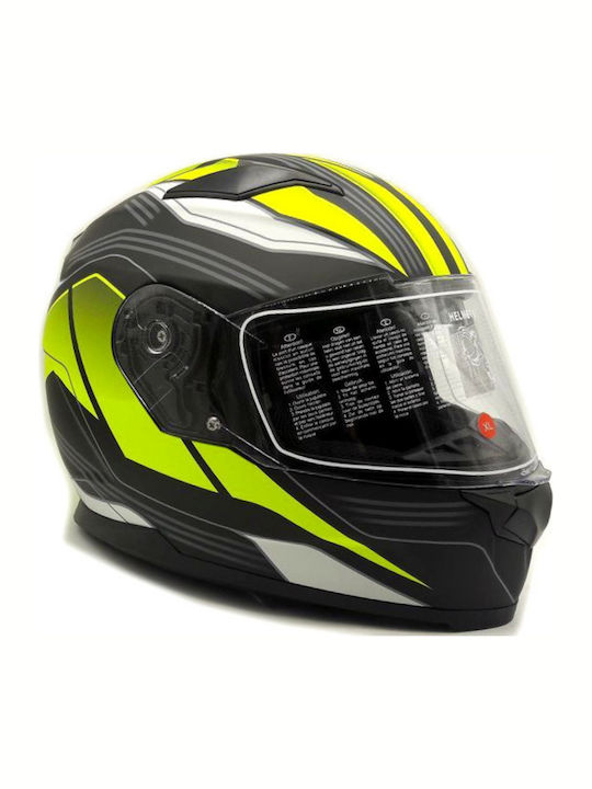 Faseed FSD 817 Black/Fluo Yellow Κράνος Μηχανής Full Face | Skroutz.gr