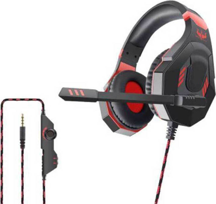 Ovleng OV-P7 Over Ear Gaming Headset με σύνδεση 3.5mm Black/Red ...