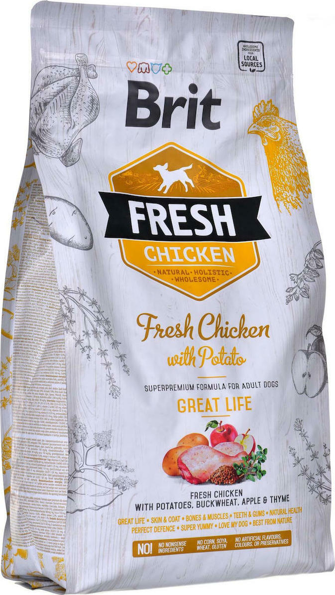 Brit Fresh Chicken Great Life 2.5kg Ξηρά Τροφή χωρίς Σιτηρά για ...