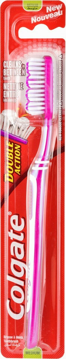 Colgate Double Action Οδοντόβουρτσα Medium Ροζ | Skroutz.gr