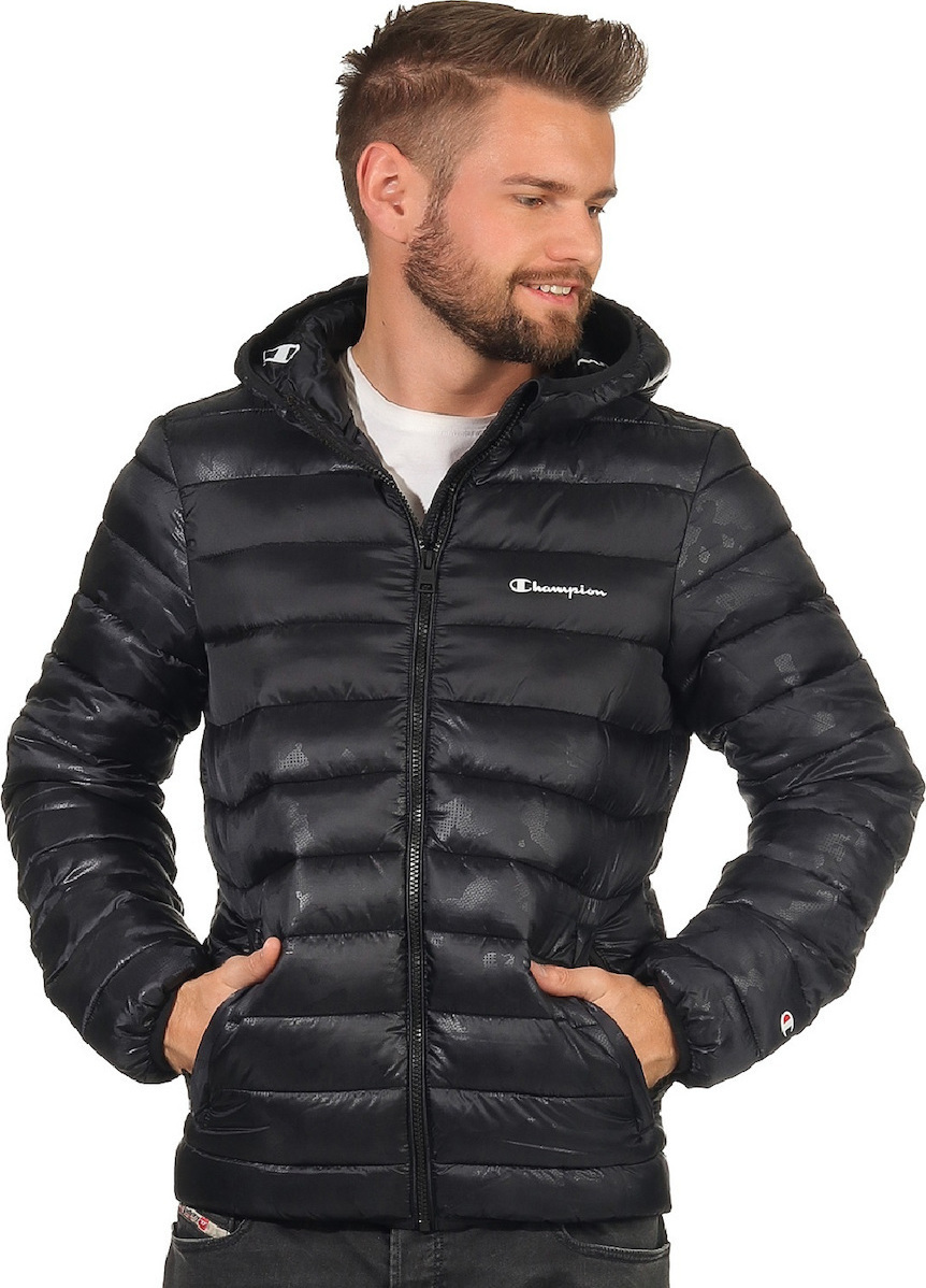 Champion Ανδρικό Χειμωνιάτικο Μπουφάν Puffer Μαύρο 214869-KL001 ...