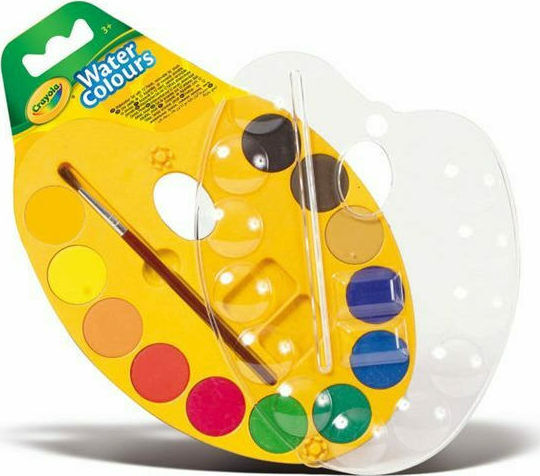 Crayola Set Acuarele Multicolore cu Pincel 12buc 53-8434-E-000 ...