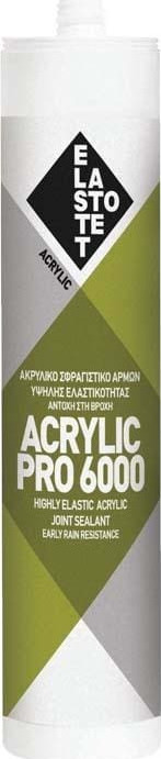 Elastotet Acrylic Pro 6000 Ακρυλική Σιλικόνη Ξύλου Λευκή 280ml | Skroutz.gr