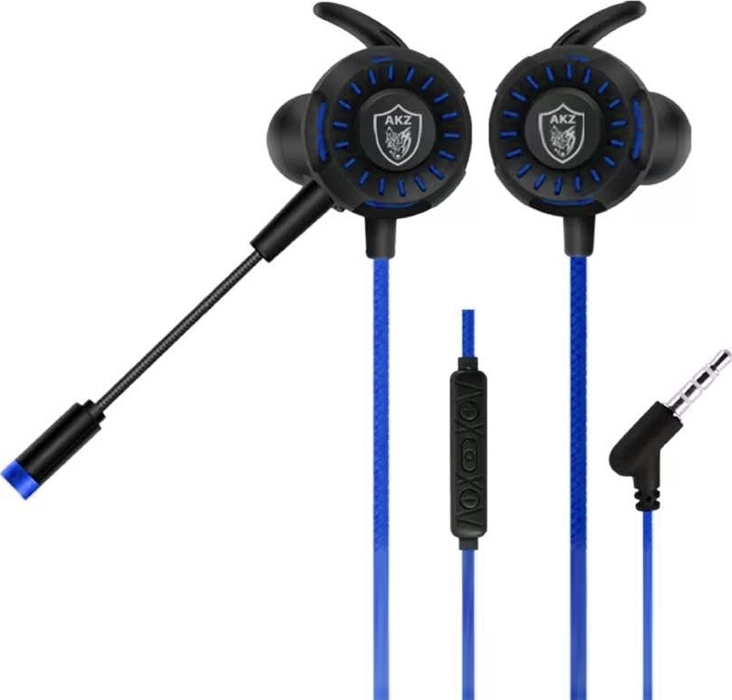 AKZ GM-D1 In Ear Gaming Headset με σύνδεση 3.5mm Black/Blue | Skroutz.gr