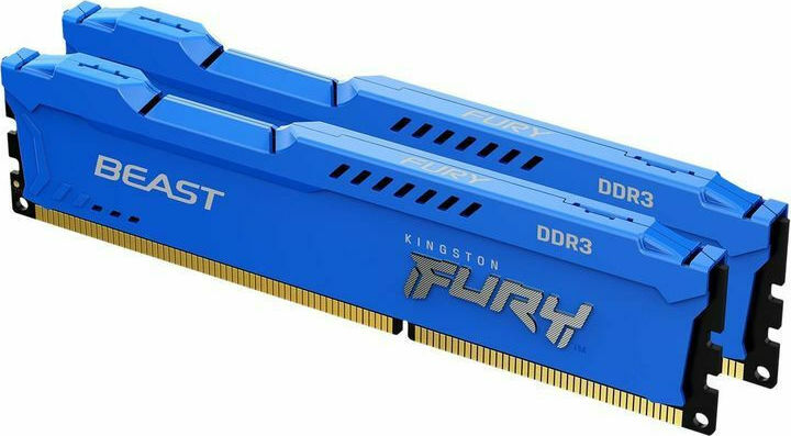 Kingston Fury Beast Blue 16GB DDR3 RAM με 2 Modules (2x8GB) και ...