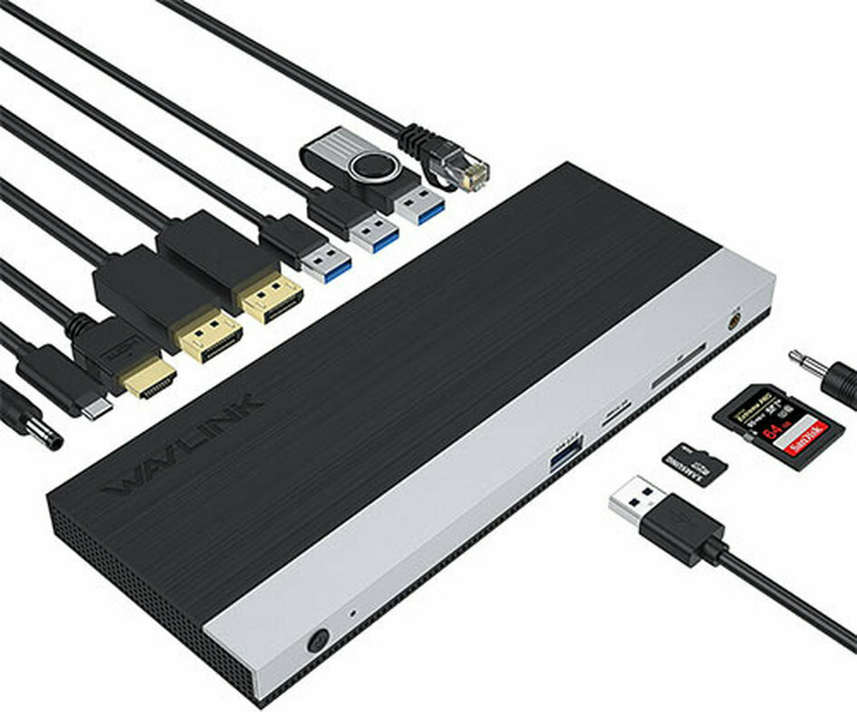 Wavlink USB-C Docking Station με HDMI/DisplayPort 4K PD Ethernet και ...