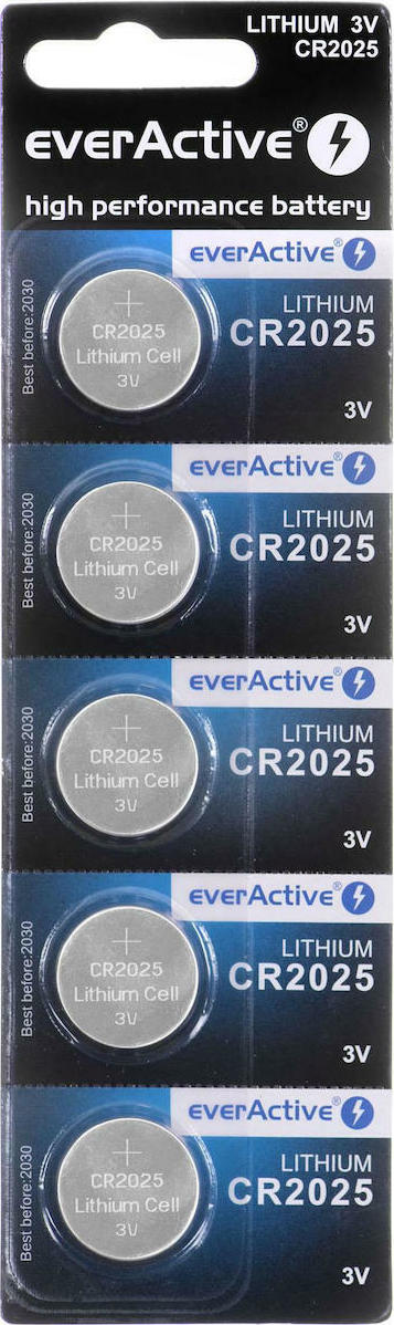 everActive Μπαταρίες Λιθίου Ρολογιών CR2025 3V 5τμχ | Skroutz.gr
