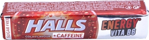 Halls Καραμέλες Energy Vita V6 με Γεύση Cola Χωρίς Ζάχαρη 20τμχ 32gr ...
