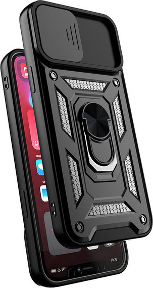 Magnetic Ring Armor Back Cover Πλαστικό Μαύρο (Redmi Note 10 Pro ...