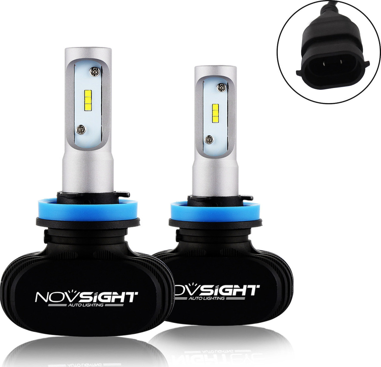 NovSight Λάμπες Αυτοκινήτου & Μοτοσυκλέτας H11 LED 6500K Ψυχρό Λευκό 12 ...