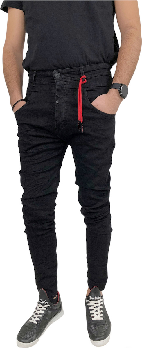 Back2jeans M2A Ανδρικό Παντελόνι Τζιν Ελαστικό σε Slim Εφαρμογή Μαύρο ...