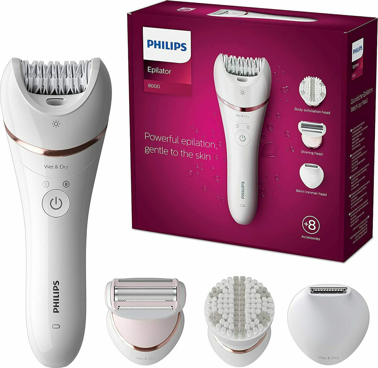 Philips Epilator Series 8000 Σετ Αποτρίχωσης Epilator για Σώμα ...