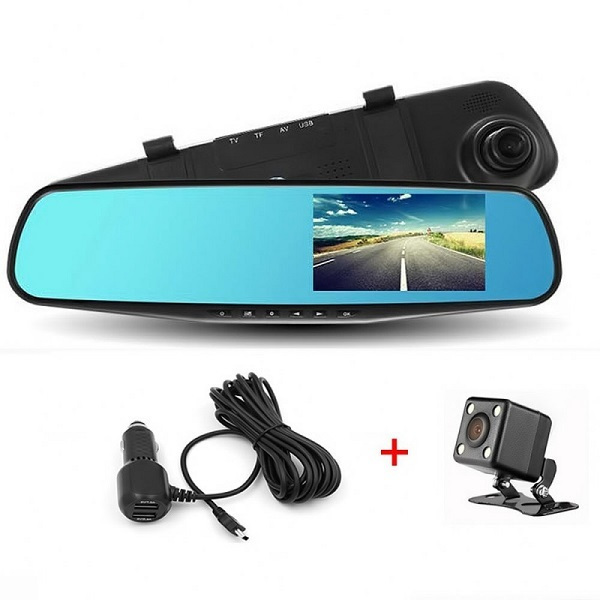 Σετ Καθρέπτης με Κάμερα DVR Αυτοκινήτου 1080P με Οθόνη 4.3" με Κλιπ ...