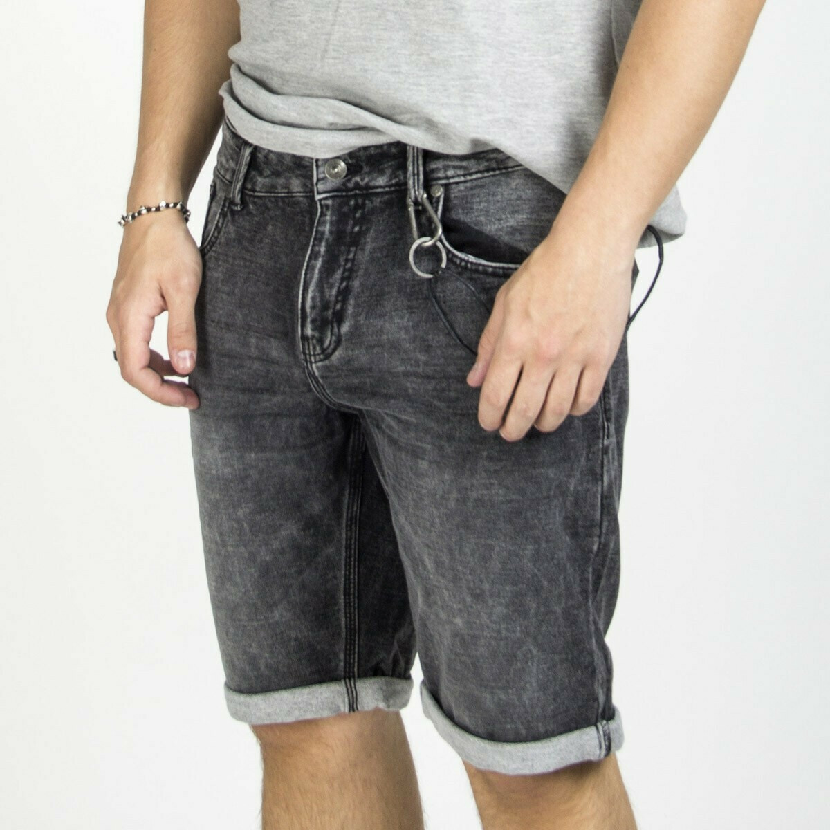 Biston 33-221-028 Ανδρική Βερμούδα Τζιν Anthracite | Skroutz.gr