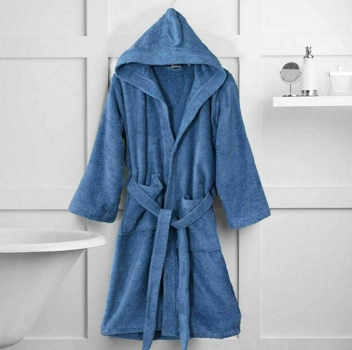 Casa Colori Γυναικείο Μπουρνούζι με Κουκούλα Petrol 2017008 | Skroutz.gr