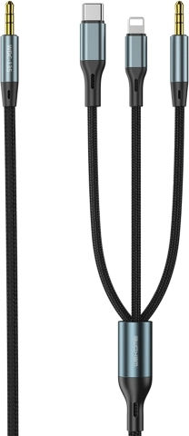 WK WDC-135 Καλώδιο Ήχου 3.5mm male - 3.5mm male / Lightning / Type-C male 1.1m | Skroutz.gr