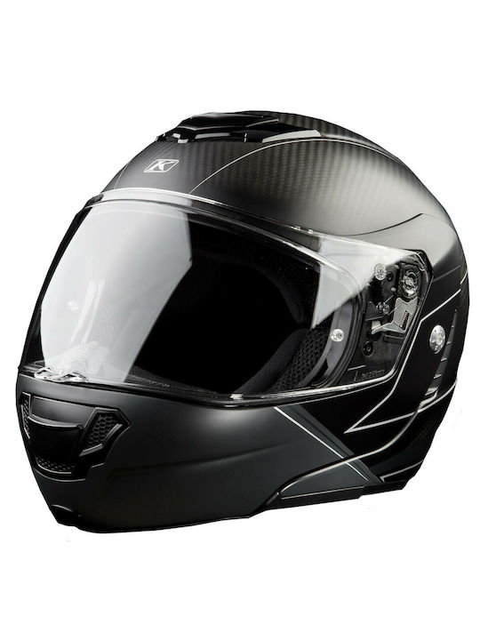 Klim Modular TK1200 Carbon Skyline Matt Black Κράνος Μηχανής Flip-Up ...