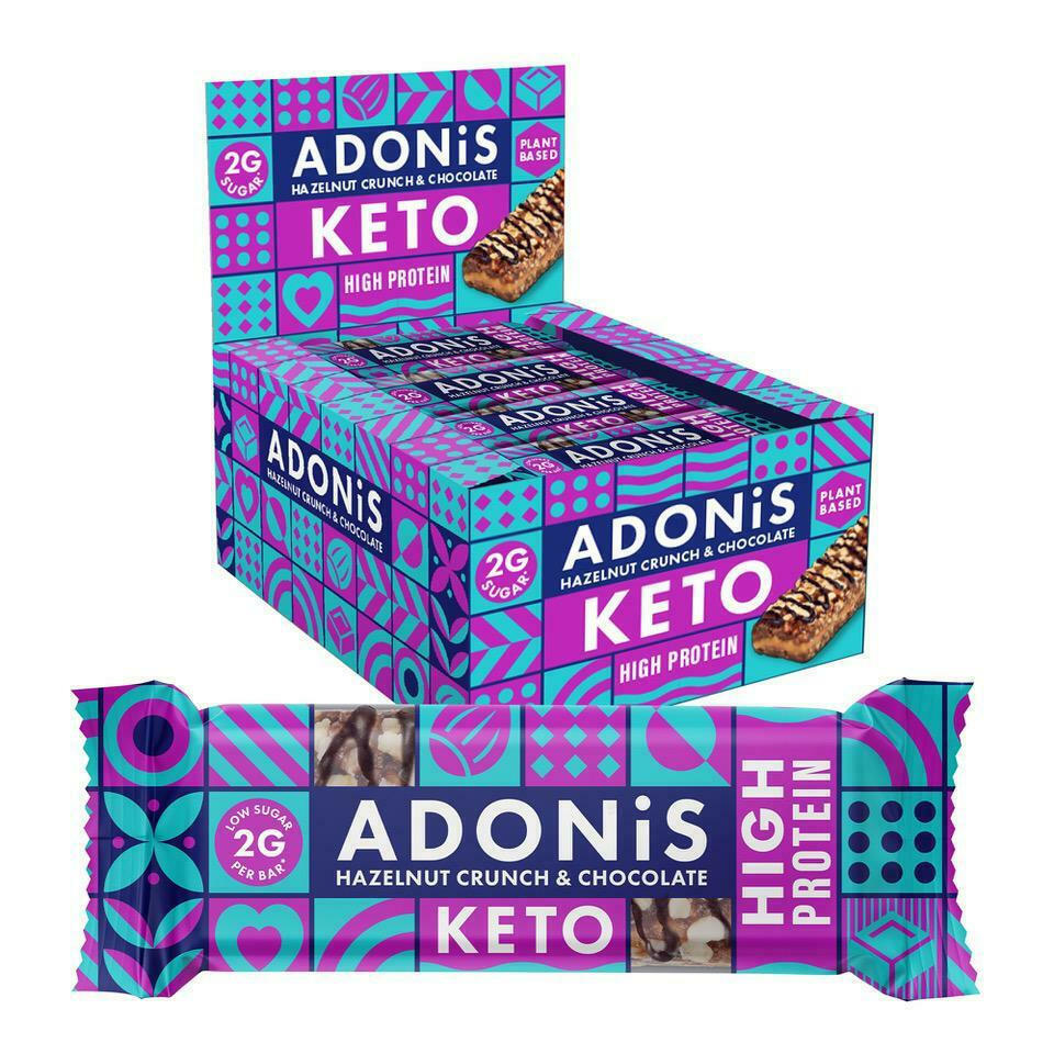 Adonis Keto High Protein Μπάρα με 10.2gr Πρωτεΐνης & Γεύση Hazelnut ...