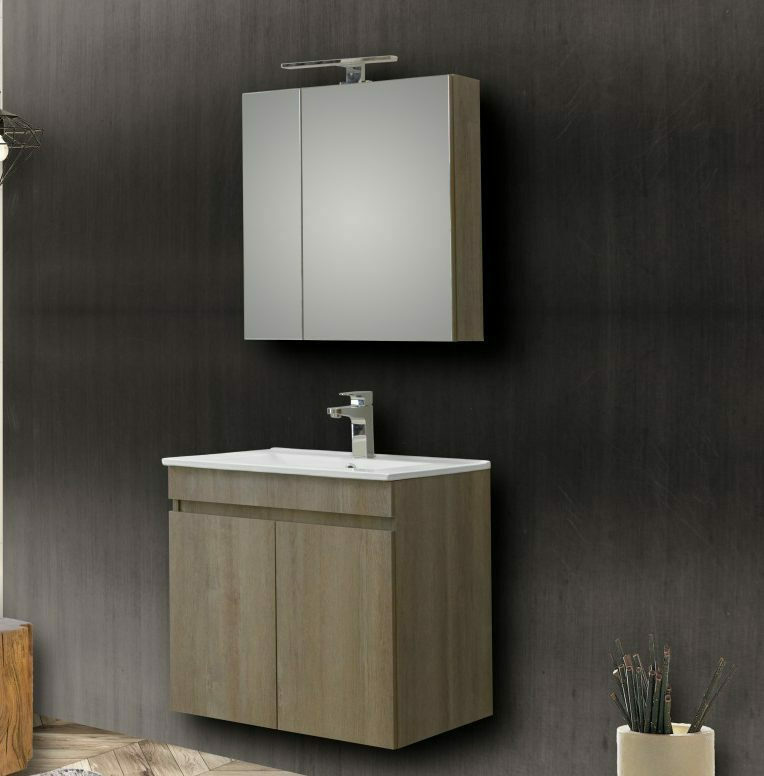 Martin Omega 65 9SOM065GONW Πάγκος με Νιπτήρα & Καθρέπτη Μελαμίνη ...