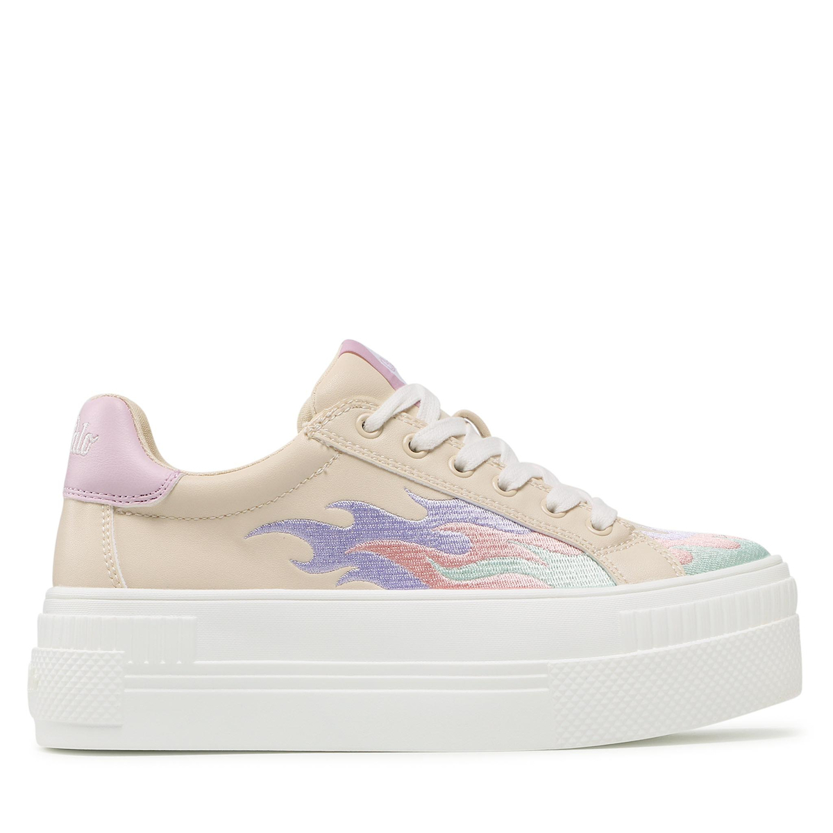 Buffalo Paired Flame Γυναικεία Flatforms Sneakers Μπεζ 1630664 | Skroutz.gr